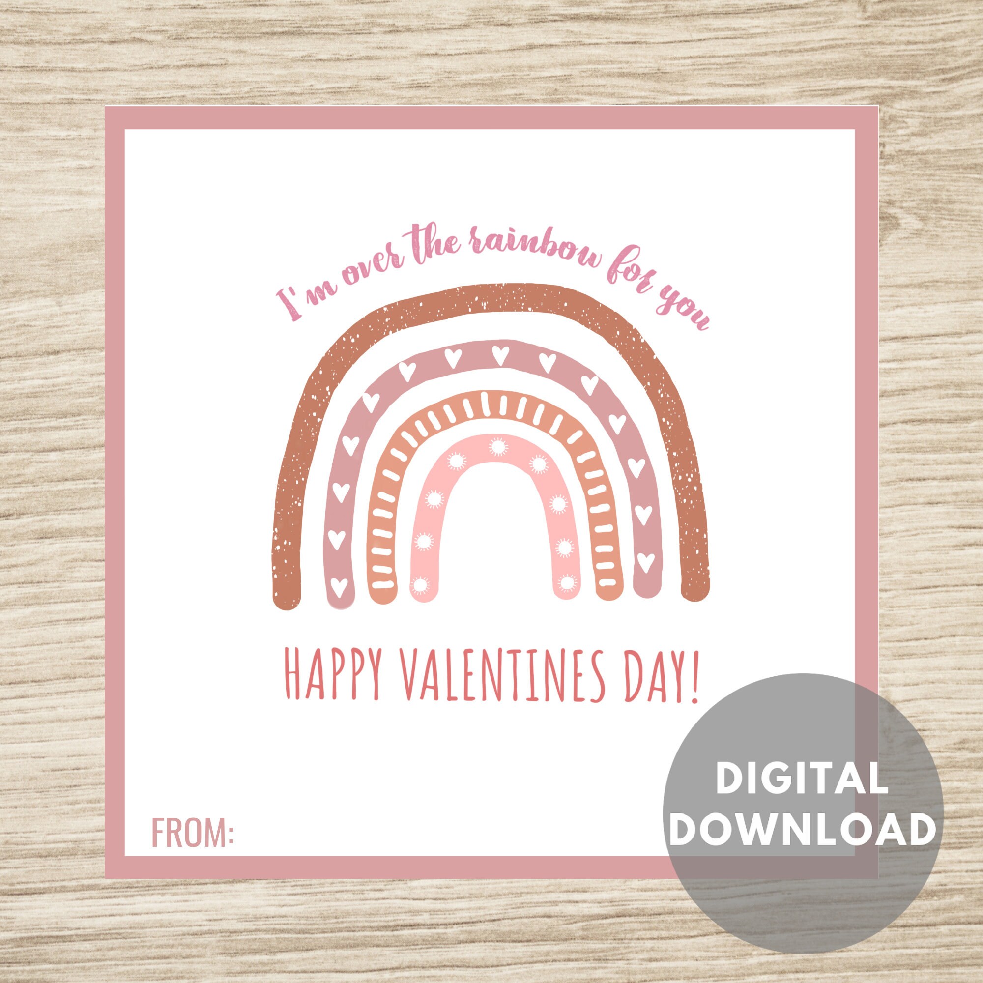 Rainbow Valentines Printables - Etsy