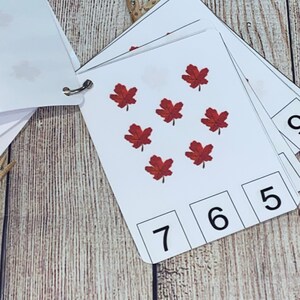 Fall Leaves Counting Leaves Numbers 1 to 15 Clip Cards - Etsy