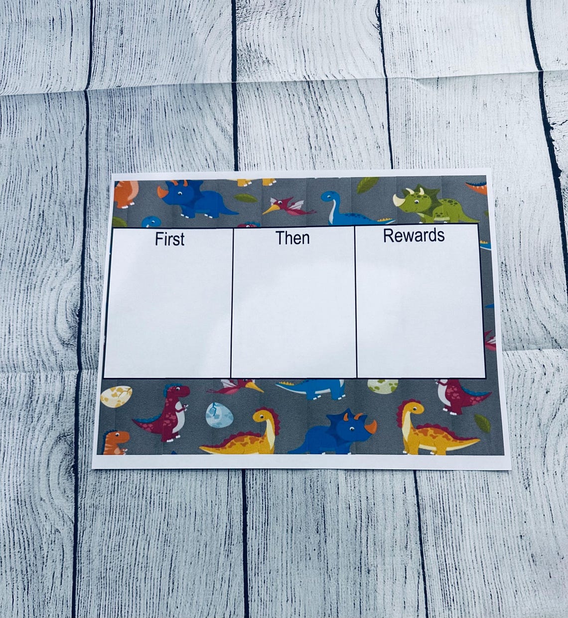 Dinosaur Them, First, Then and Reward Visual Aid Visual Schedule ...