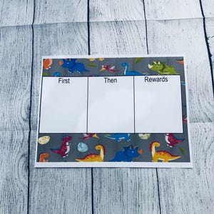 Dinosaur Them, First, Then and Reward Visual Aid | Visual Schedule ...