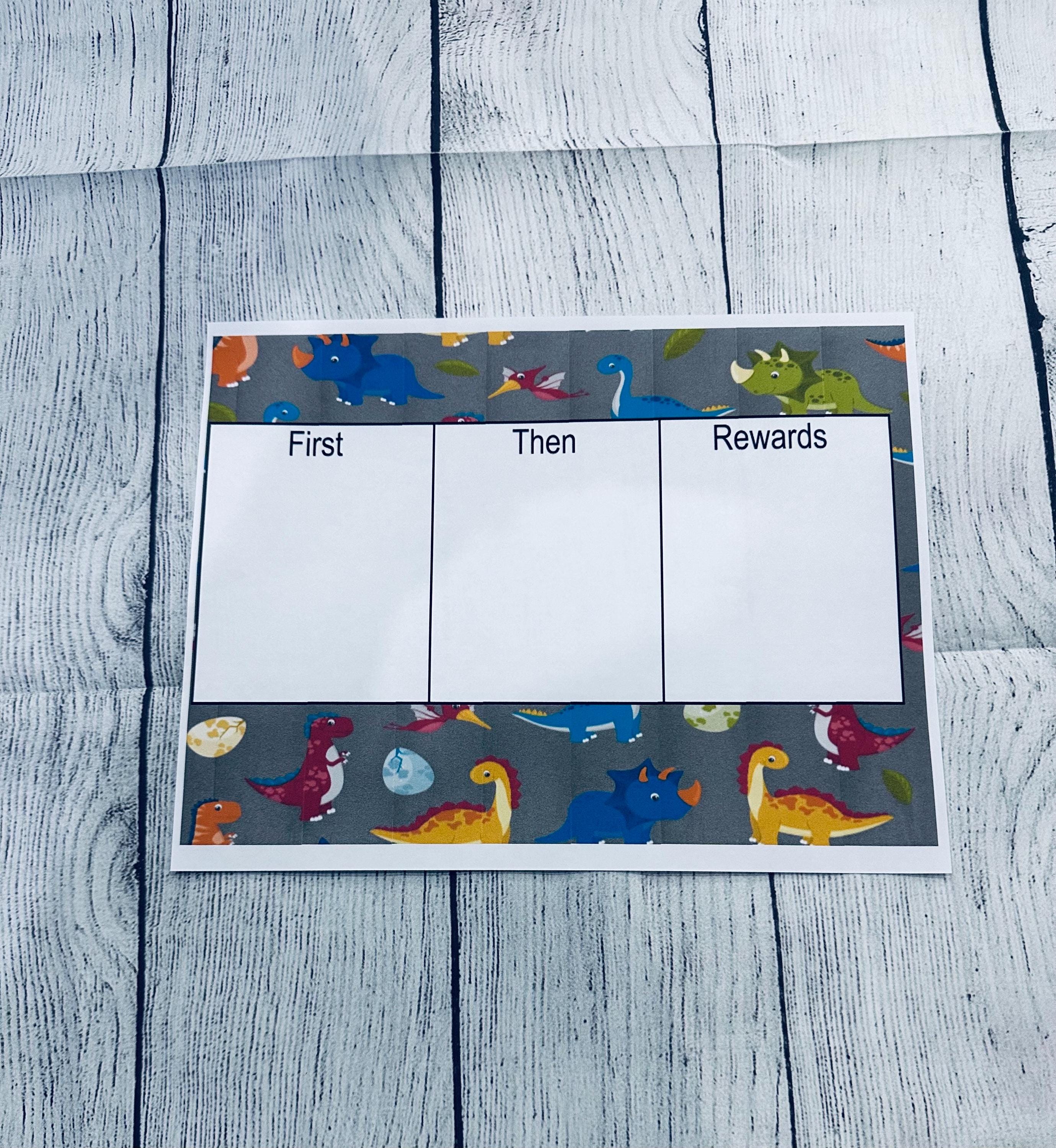 Dinosaur Them, First, Then and Reward Visual Aid Visual Schedule ...