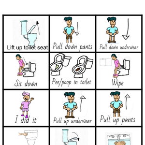 Girl Bathroom Routine Schedule Potty Training Reward Chart - Etsy