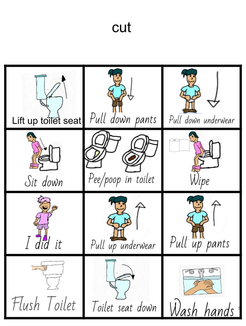 Girl Bathroom Routine Schedule Potty Training Reward Chart - Etsy