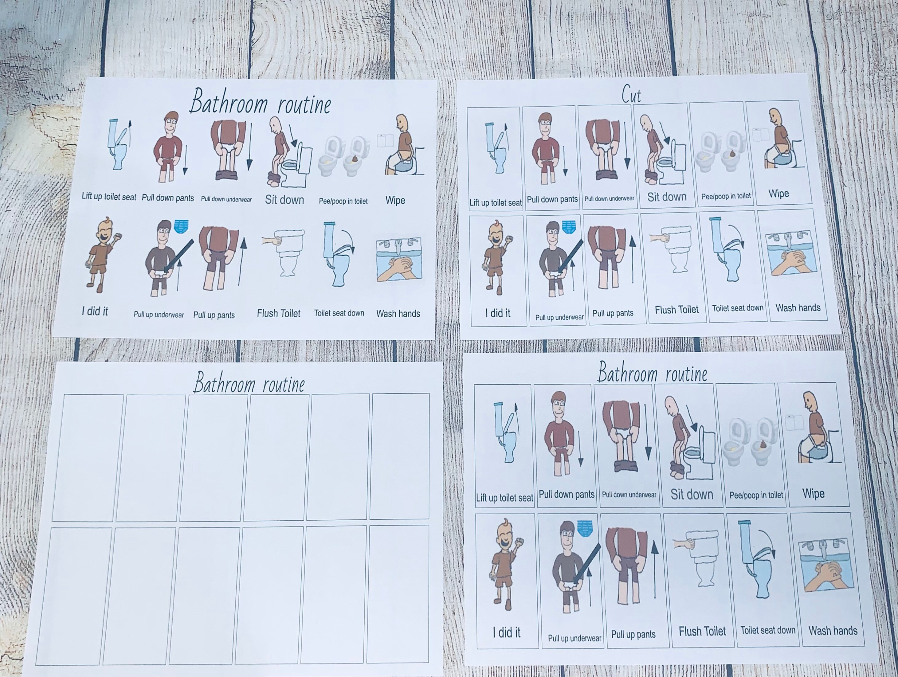 Potty Training, Reward Wall Chart Poster, Cards for Communication ...