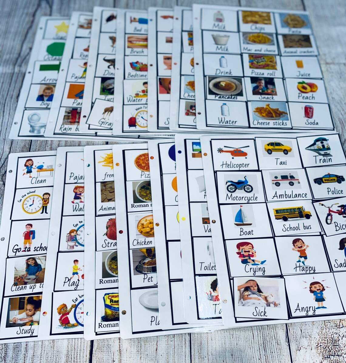 Pecs cards notebook kit Pecs cards Speech therapy OT | Etsy