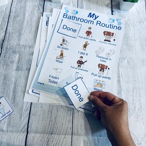 Thomas Blue Bathroom Routine, Schedule Potty Training, Reward Chart ...