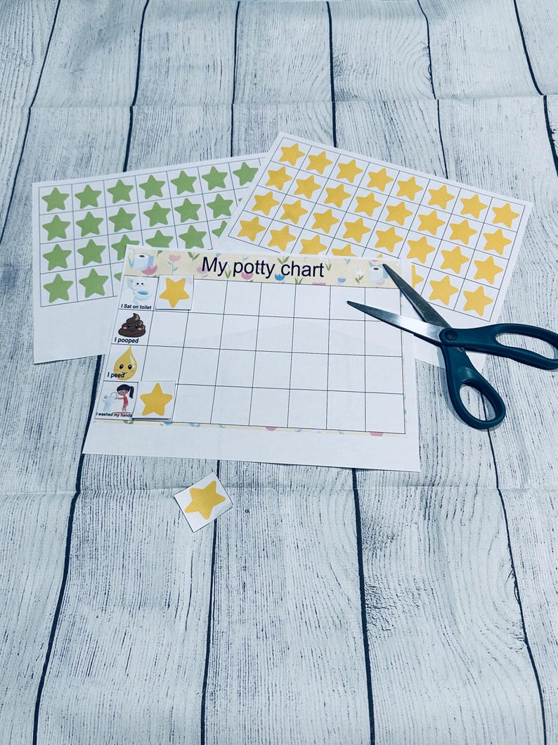 Flowers Potty Training Girls, Potty Chart, Potty Token, Potty Training ...