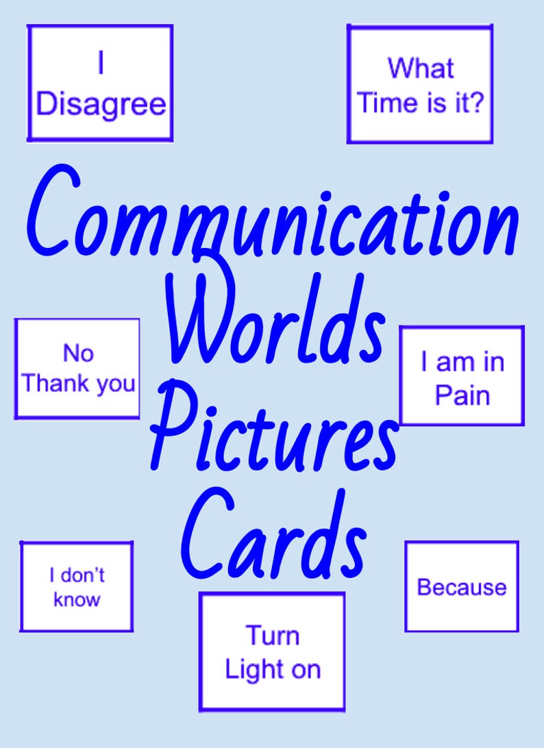 60 Adult/teen Communication Words Card Boards Mutism Autism | Etsy