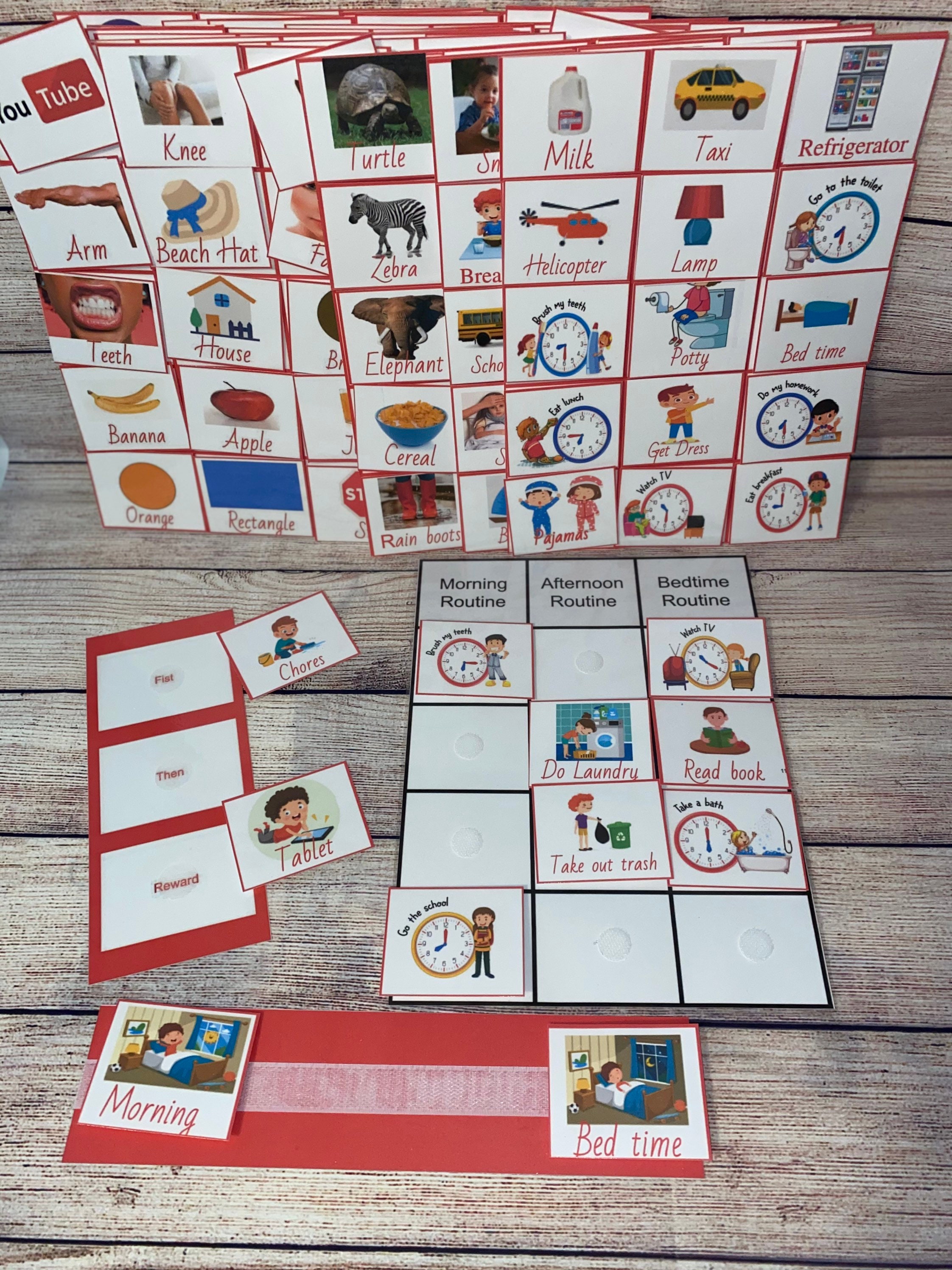 Pecs pack of 210 cards lot red pecs ABA Pecs kit cards | Etsy