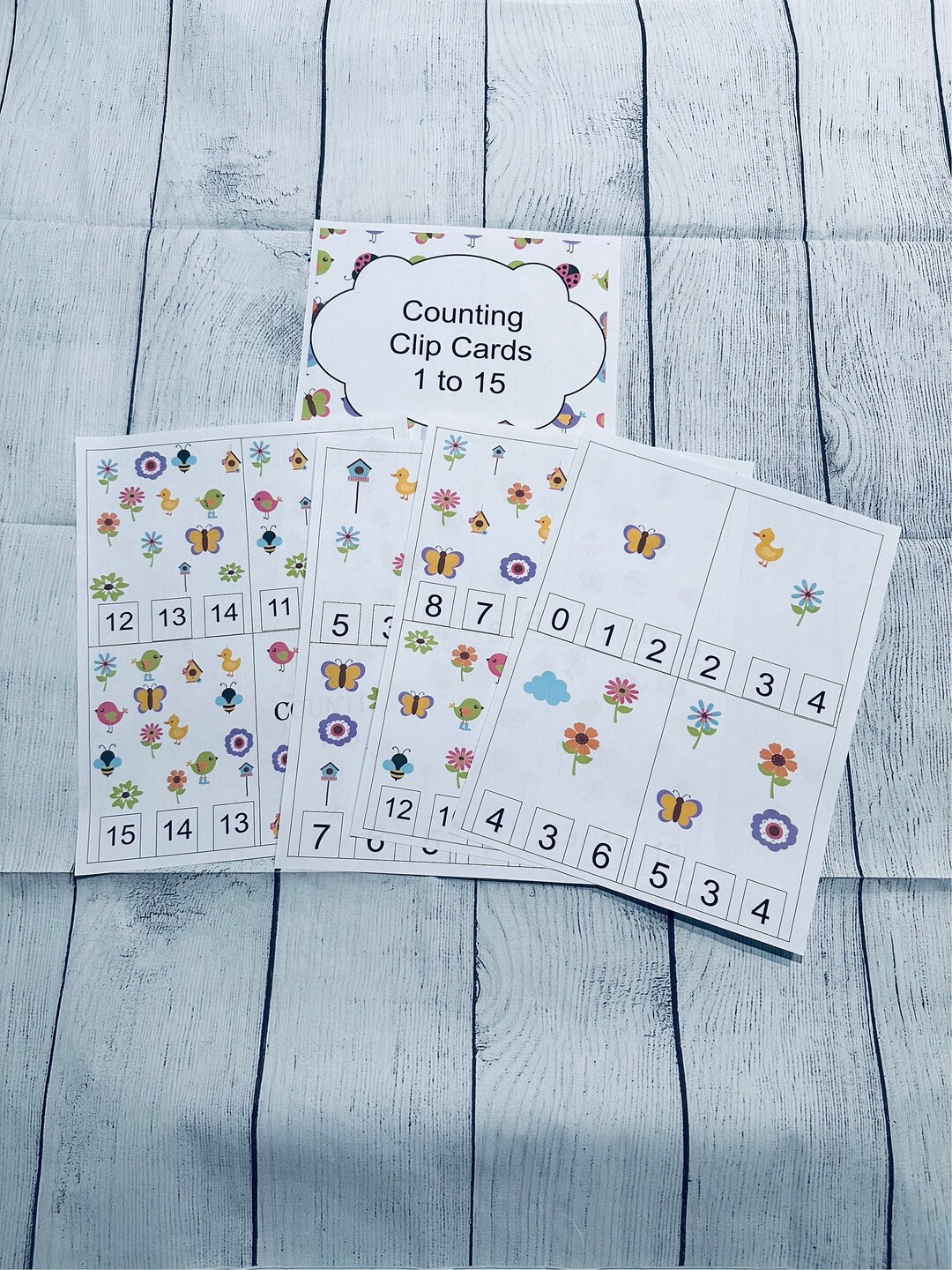 Summer Spring, Clip Cards, Numbers 1 to 15 Recognition, Student ...