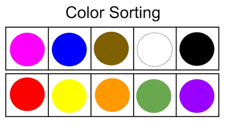 Toddler, Preschool Busy Work, Colors Sorting Matching, Montessori ...