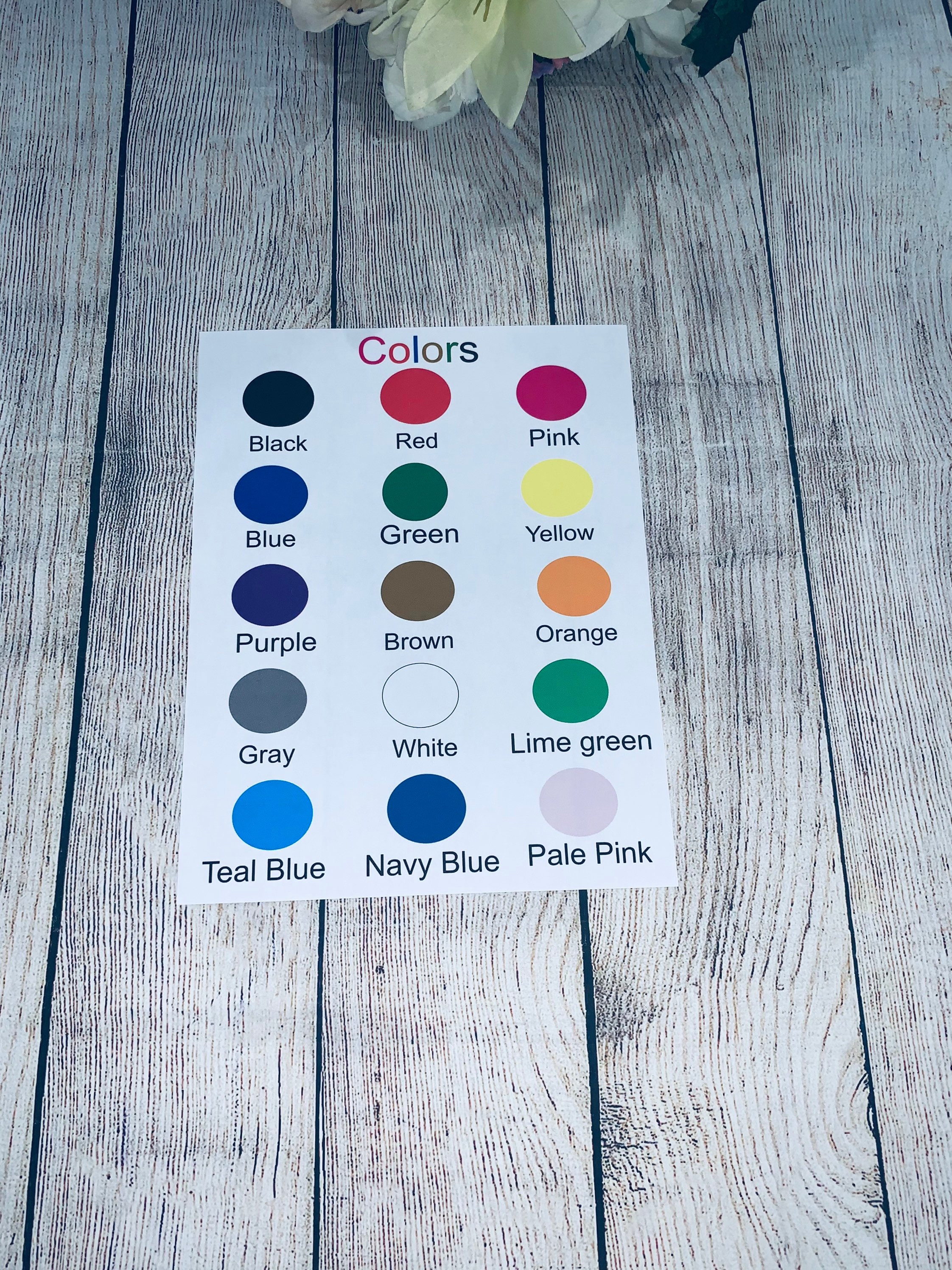 Colors Chart for Preschool & Special Education | Visual Learning Colors ...