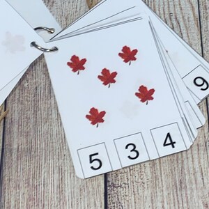 Fall Leaves Counting Leaves Numbers 1 to 15 Clip Cards - Etsy