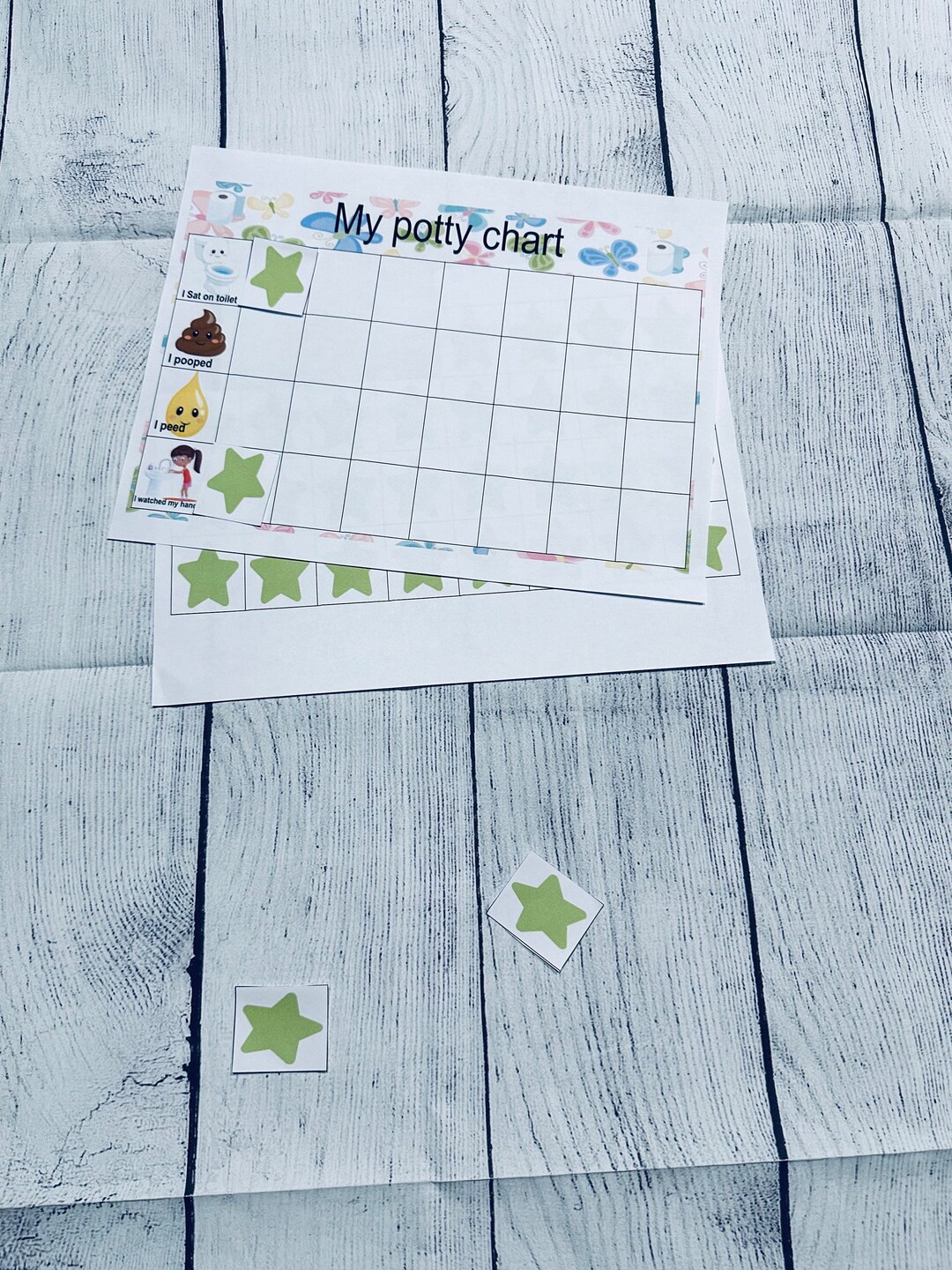 Butterfly Potty Training Girls, Potty Chart, Potty Token, Potty ...