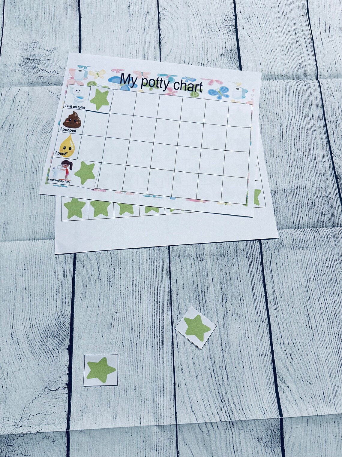 Butterfly Potty Training Girls, Potty Chart, Potty Token, Potty ...