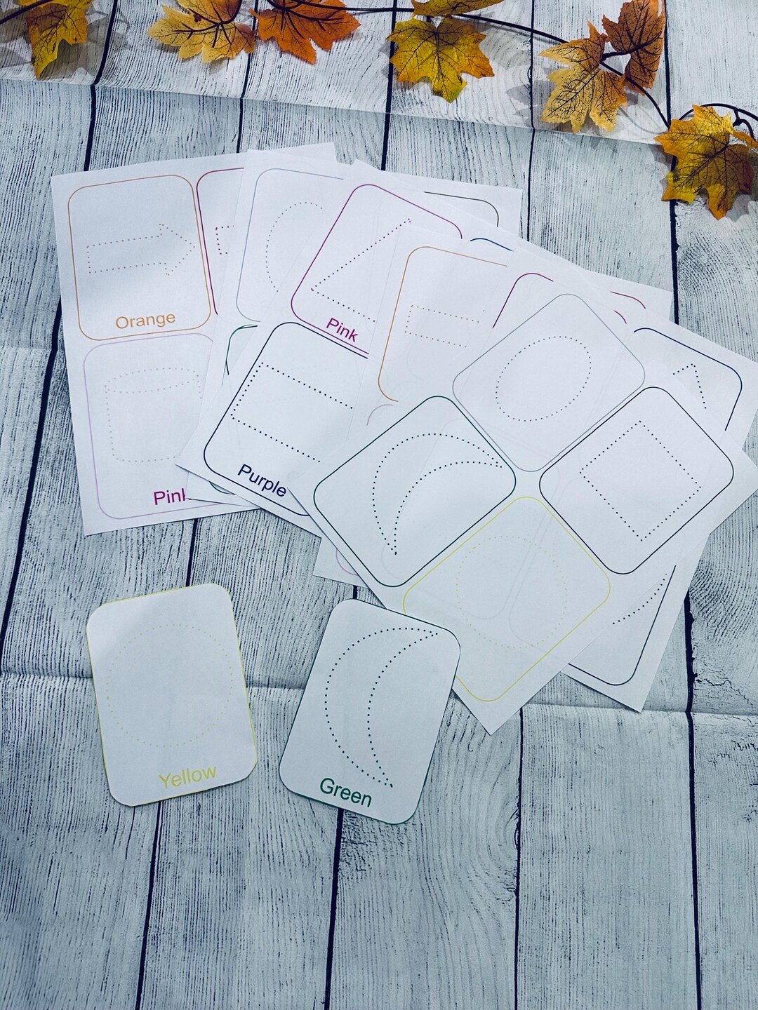 Shape Flash Cards, Tracing Handwriting Montessori, Colors Cards ...