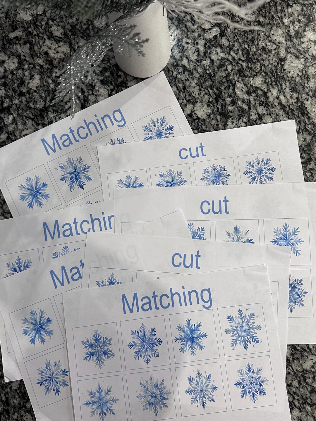 Winter Snow Fakes Interactive Activity Matching, Sorting, Learn Colors ...