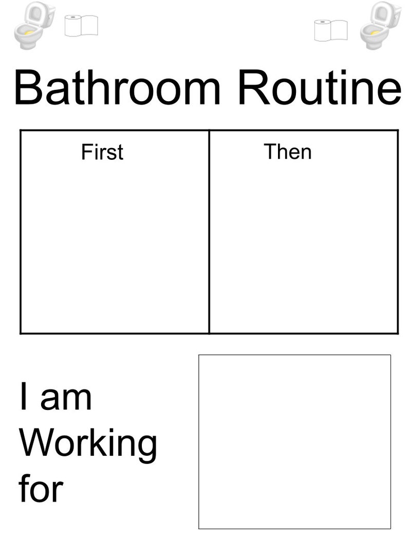 Girl Bathroom Routine Schedule Potty Training Reward Chart - Etsy