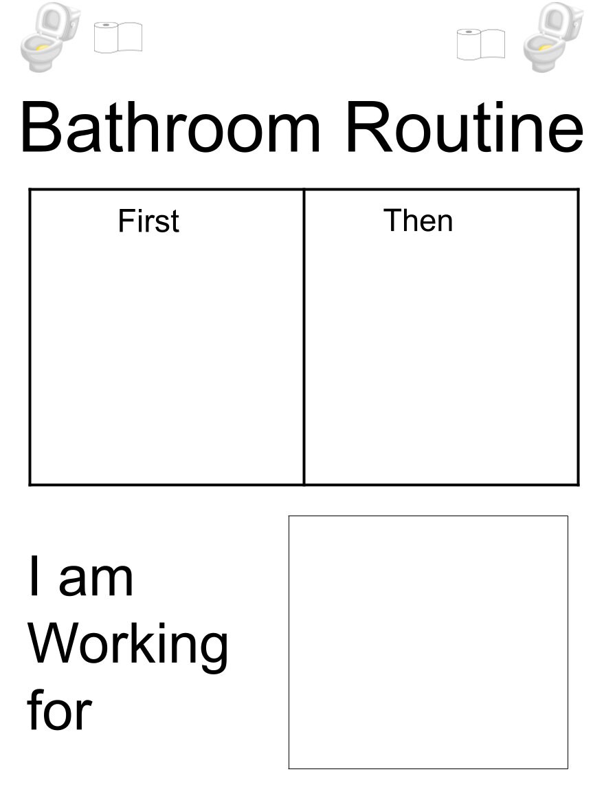 Girl Bathroom Routine Schedule Potty Training Reward Chart - Etsy