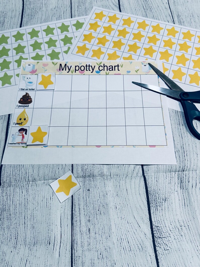 Flowers Potty Training Girls, Potty Chart, Potty Token, Potty Training ...