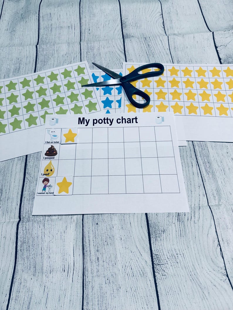 Potty Training Board, Boy / Girls, Potty Chart, Potty Token, Potty ...