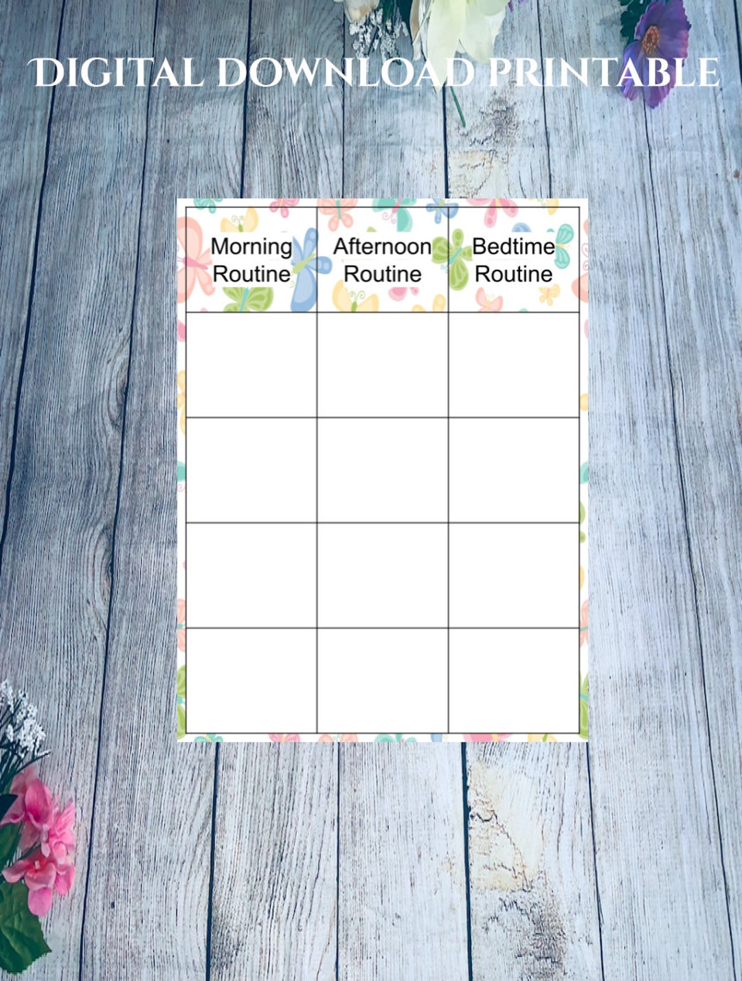 Butterfly Daily Routine Schedule Chartskids Daily Task Activities ...