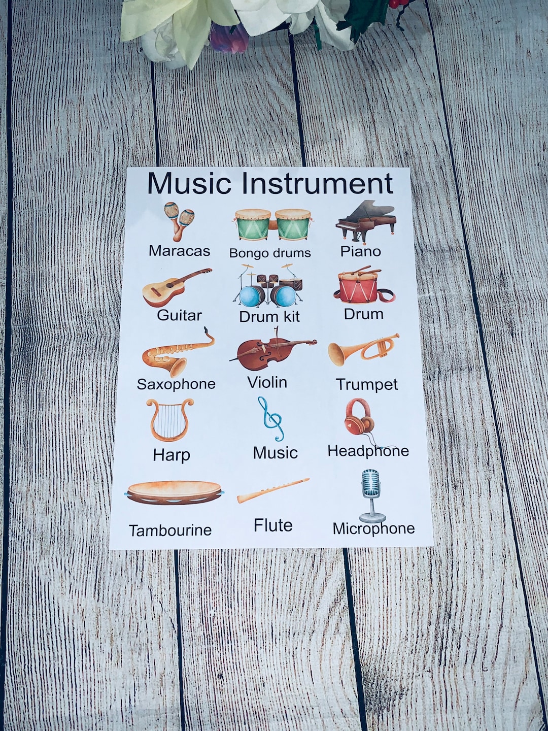 Music Instrument Poster Wall Art Printable, Montessori Classroom ...