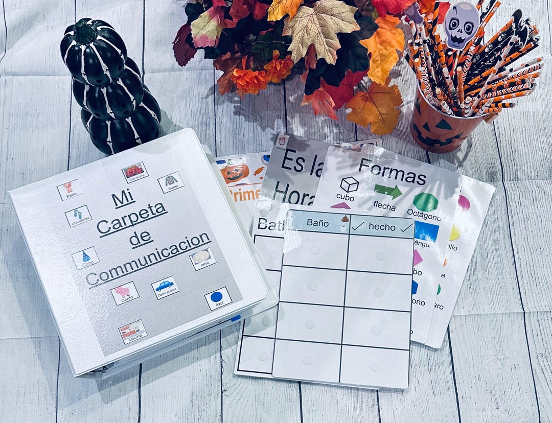 500 Spanish Black Large Picture Cards for Communication, Speech Therapy ...