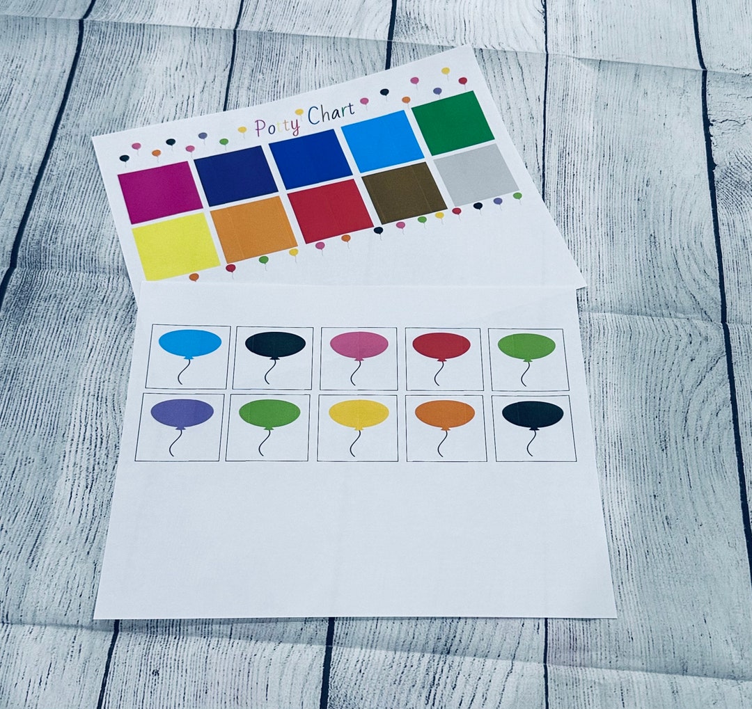 Balloon Potty Training Board, Mix Colors Boy or Girls, Potty Chart ...