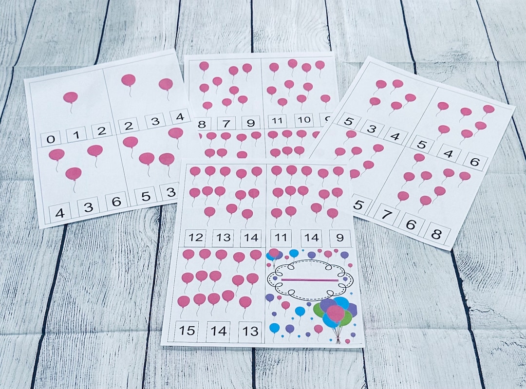 Balloon Clip Cards, Numbers Counting 1 to 15, Teacher Activities for ...
