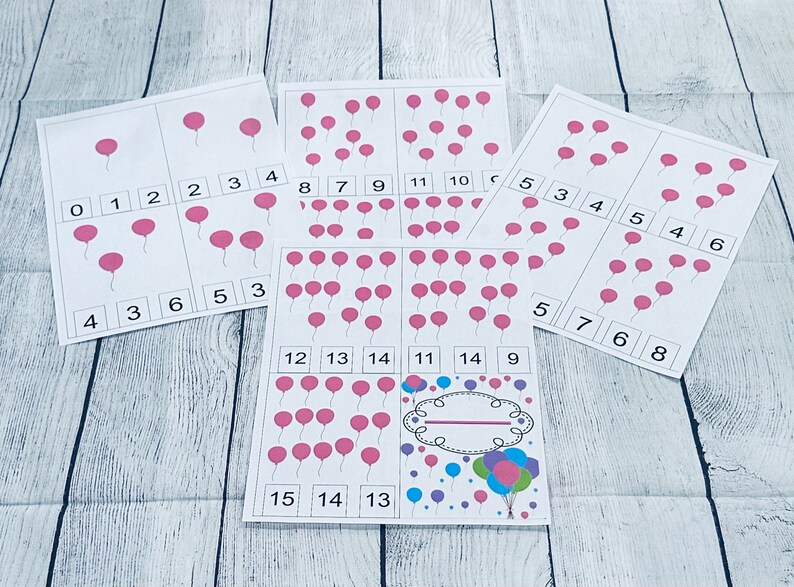 Balloon Clip Cards, Numbers Counting 1 to 15, Teacher Activities for ...
