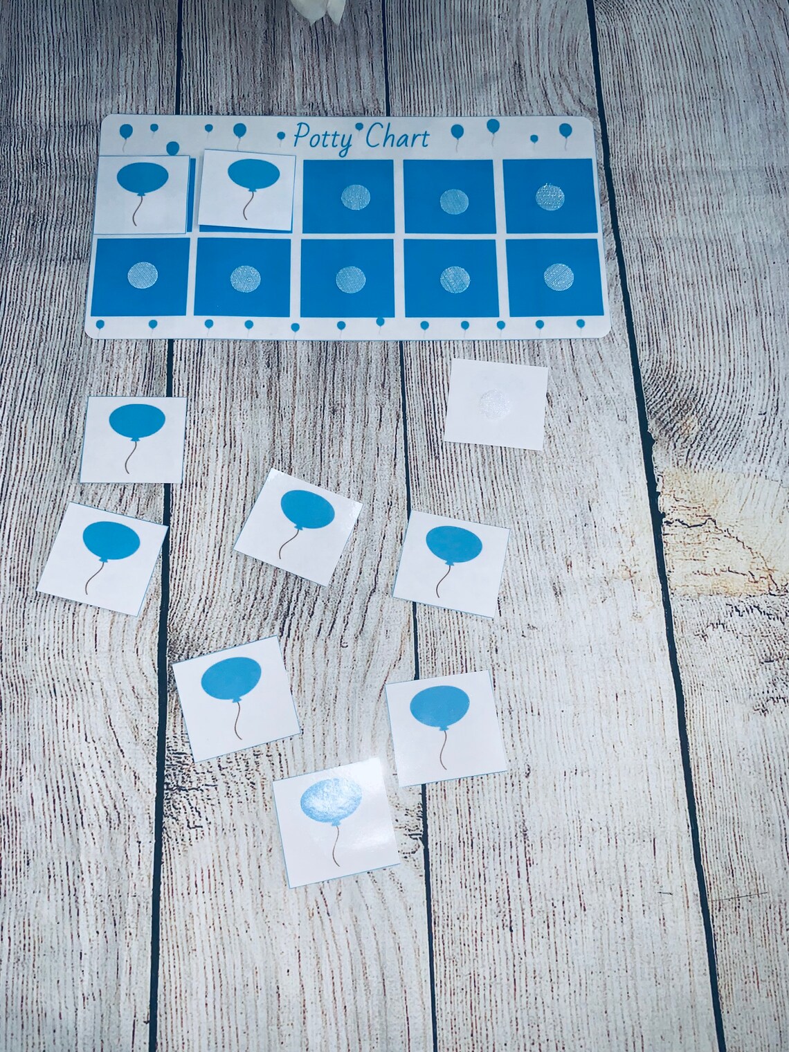 Balloon Teal Potty Training Chart | Blue Potty Reward System for Boys ...