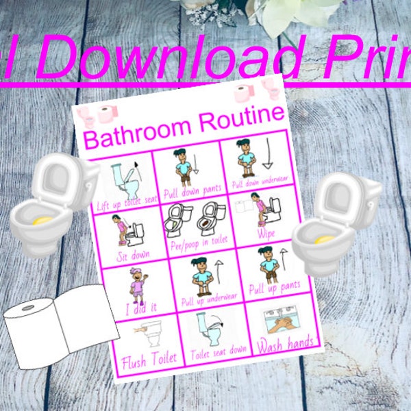 Potty Chart for Autistic Girls - Etsy