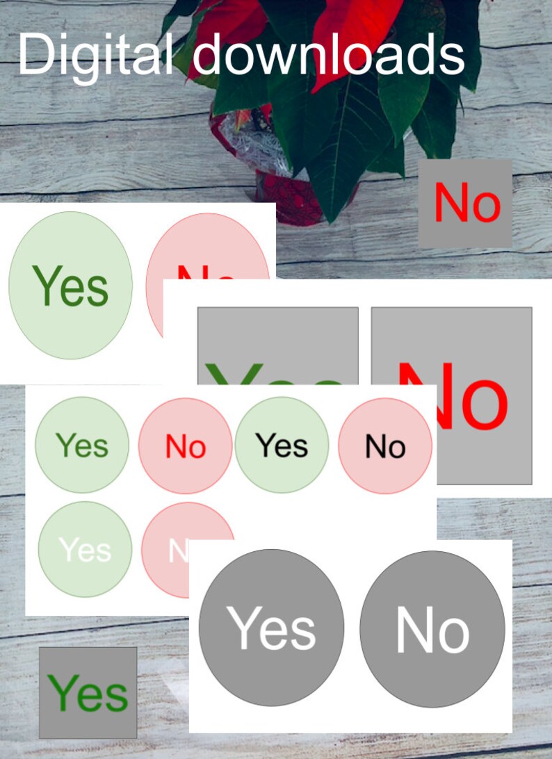 Yes and No Cards Large, Digital Download ,preschool ,homeschool ...