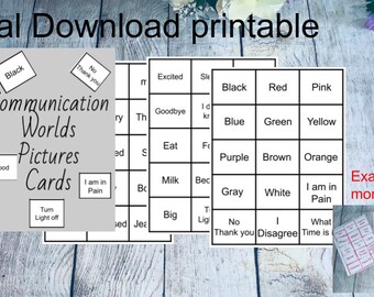 60 Adult/teen Communication Words Card Boards Mutism Autism | Etsy