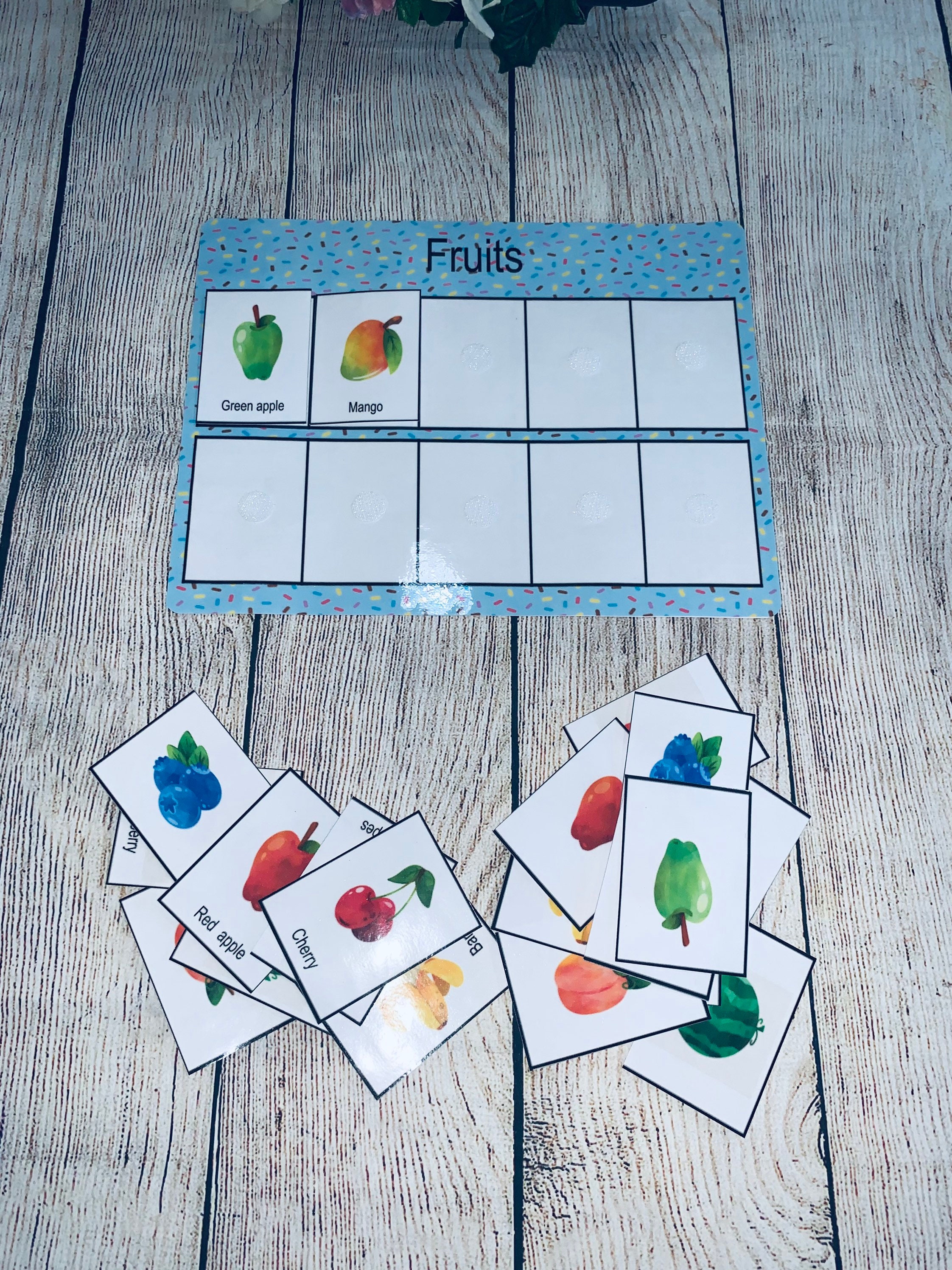 Toddler, Preschool Busy Work, Fruits Sorting Matching , Montessori ...