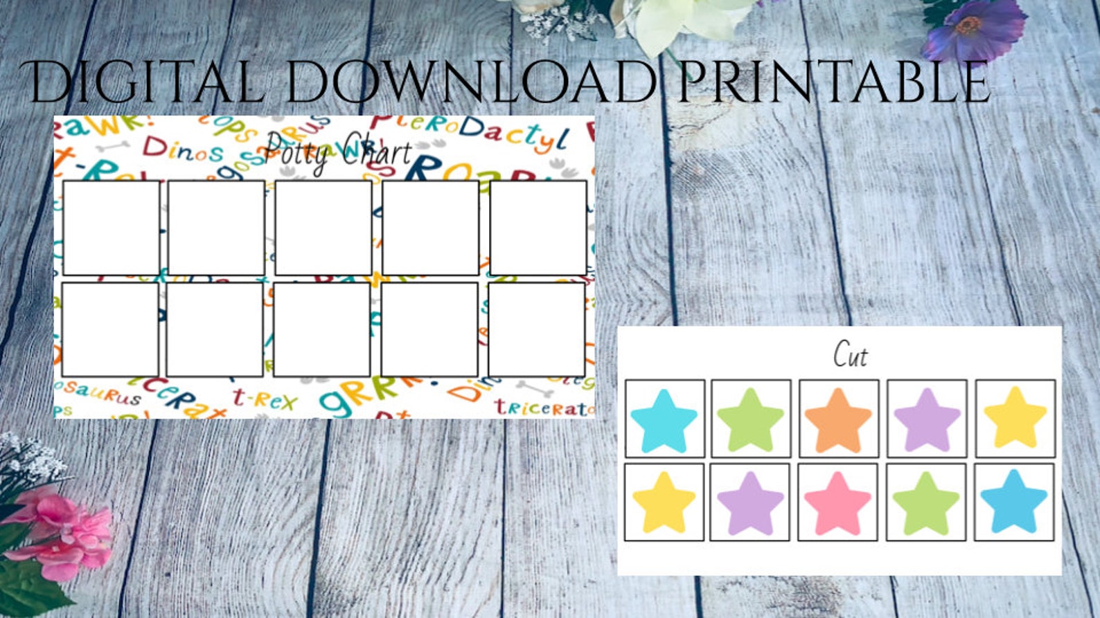 Dinosaur Theme Potty Training Board, Green, Boy / Girls, Potty Chart ...