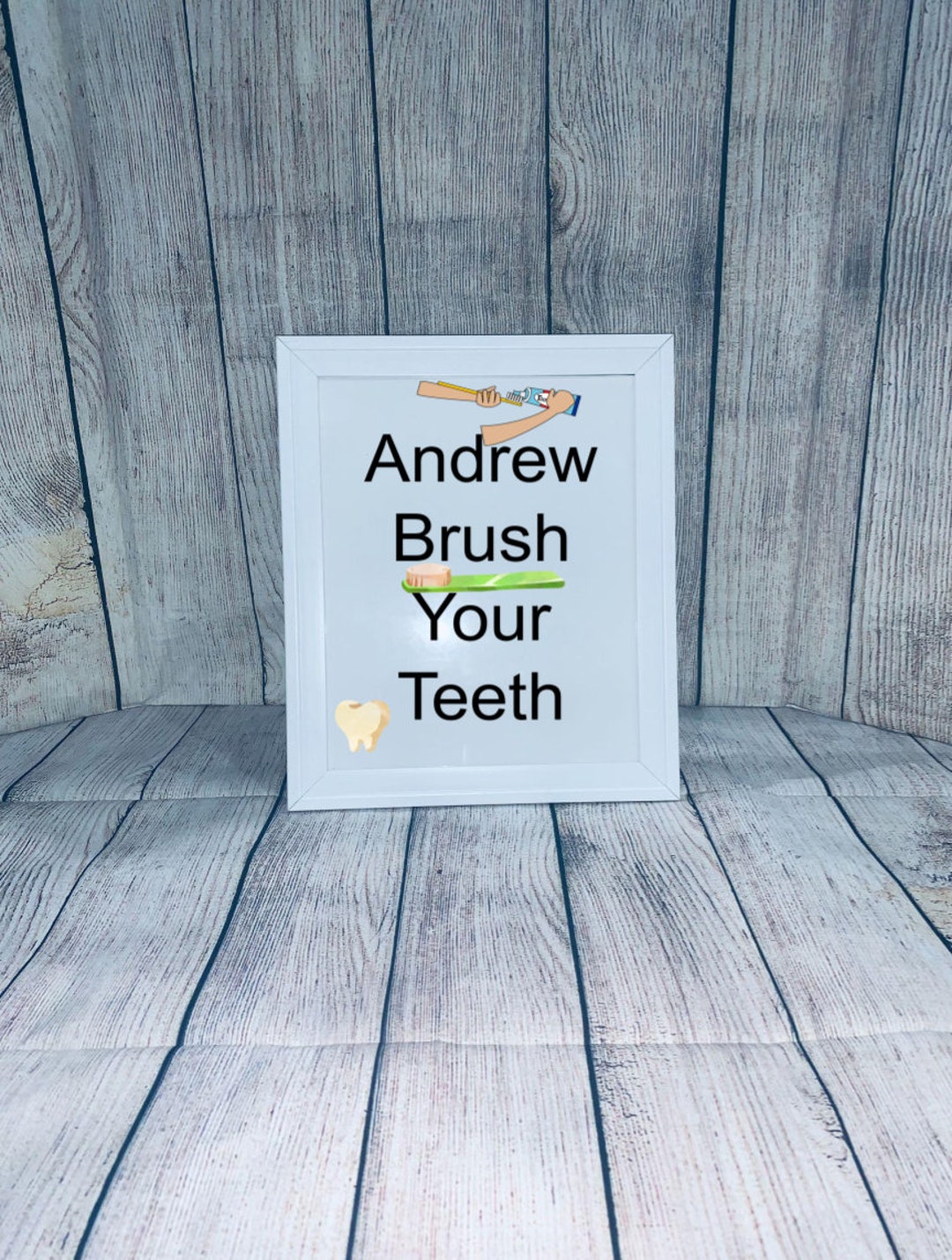 Bathroom Sign Brush Your Teeth Poster Wall Art Printable, Montessori ...