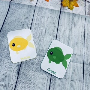 Color Fish Flash Cards, Montessori, Colors Flash Cards, Interactive ...