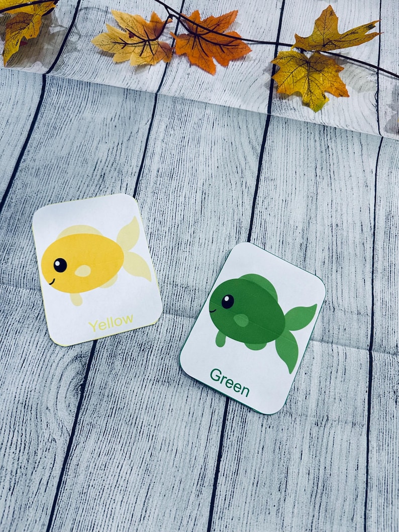 Color Fish Flash Cards, Montessori, Colors Flash Cards, Interactive ...