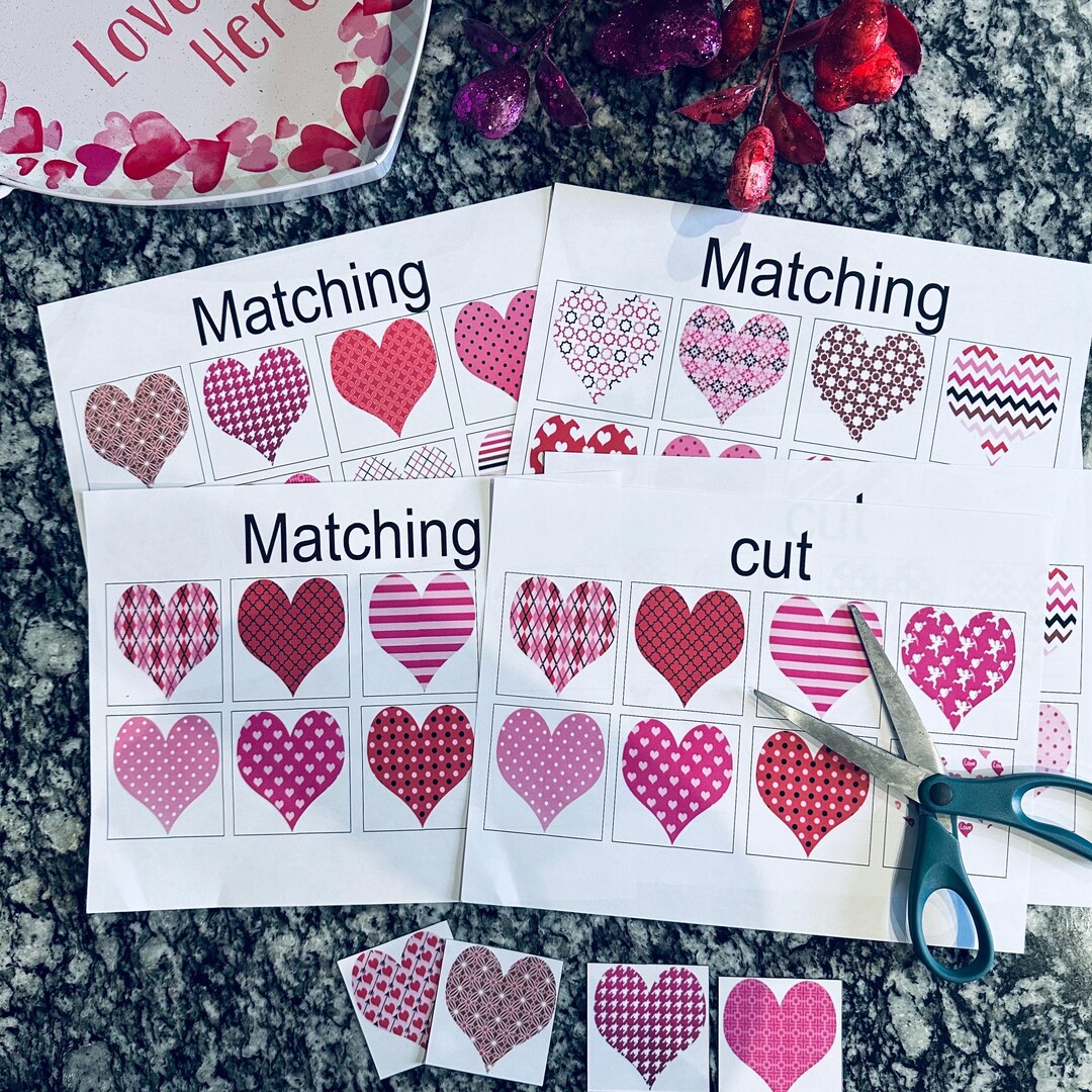 Happy Valentine's Day! Hearts Interactive Busy Work Sorting Matching ...
