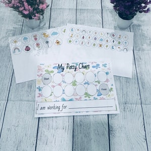 Butterfly Sticker Potty Chart ,spring Summer Theme Girl Potty Training ...