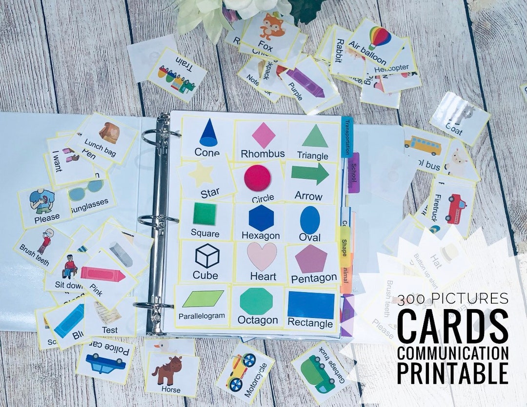 Autism Communication Pictures Cards, Bundle of 300, Speech Therapy, ABA ...