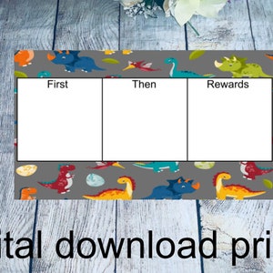 Dinosaur Them, First, Then and Reward Visual Aid Visual Schedule ...