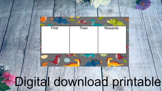 Dinosaur Them First Then and Reward Visual Aid Visual - Etsy Canada