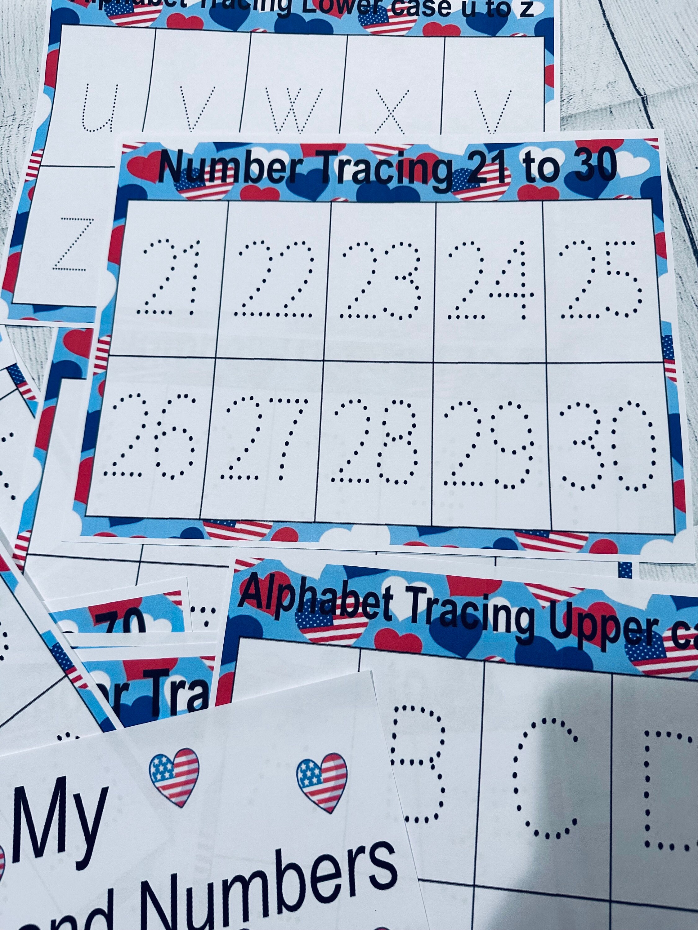 4th of July USA Number 1-100 Tracing Book Handwriting Homeschool ...