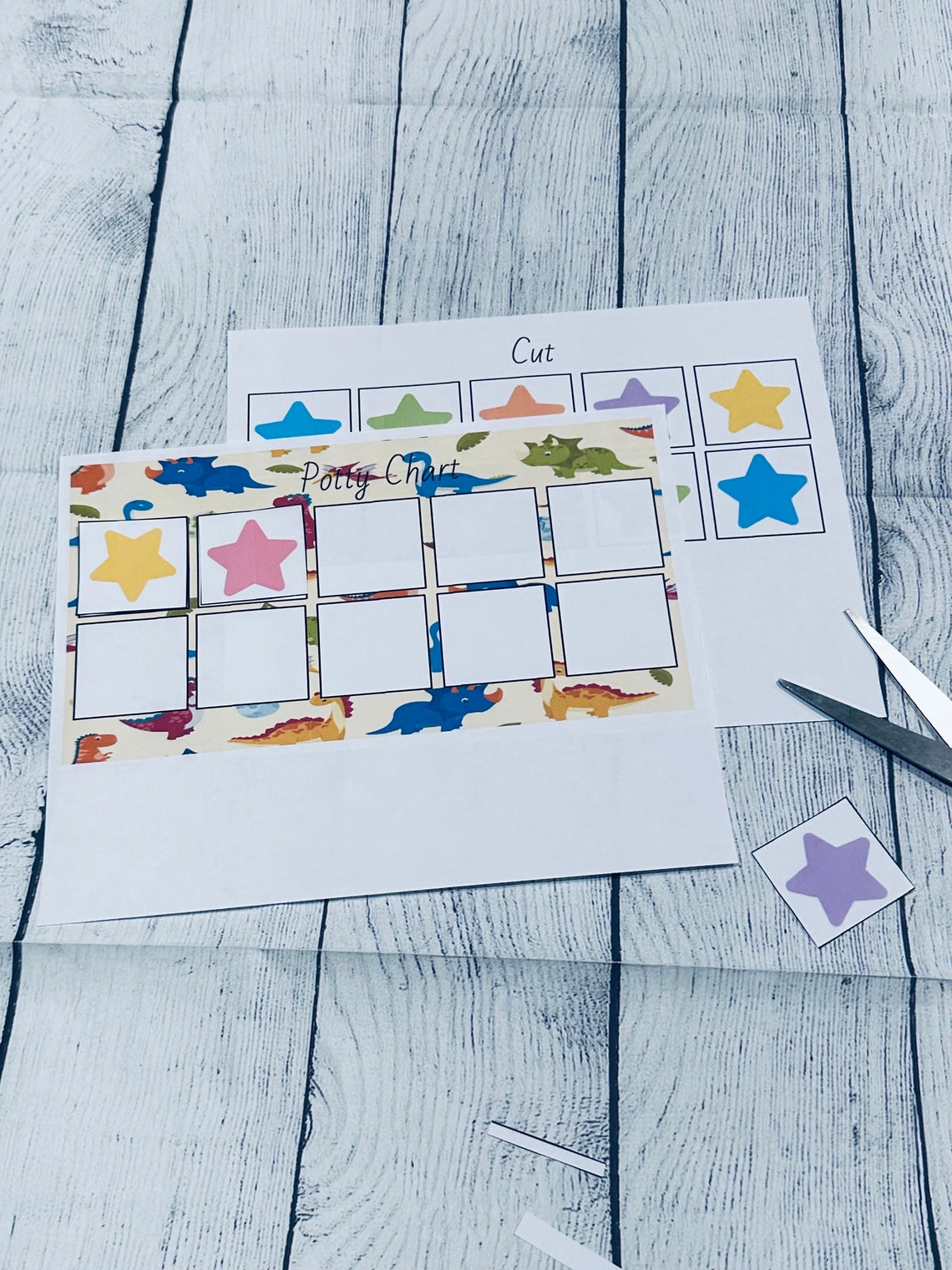 Dinosaur Theme Potty Training Board, Green, Boy / Girls, Potty Chart ...