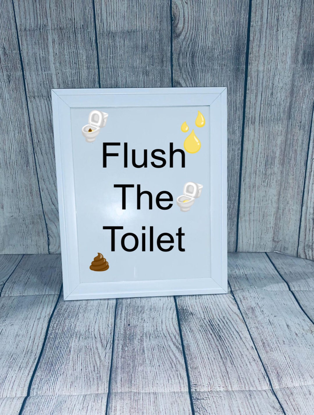 Bathroom Sign Wash Flush the Toilet Poster Wall Art Printable ...