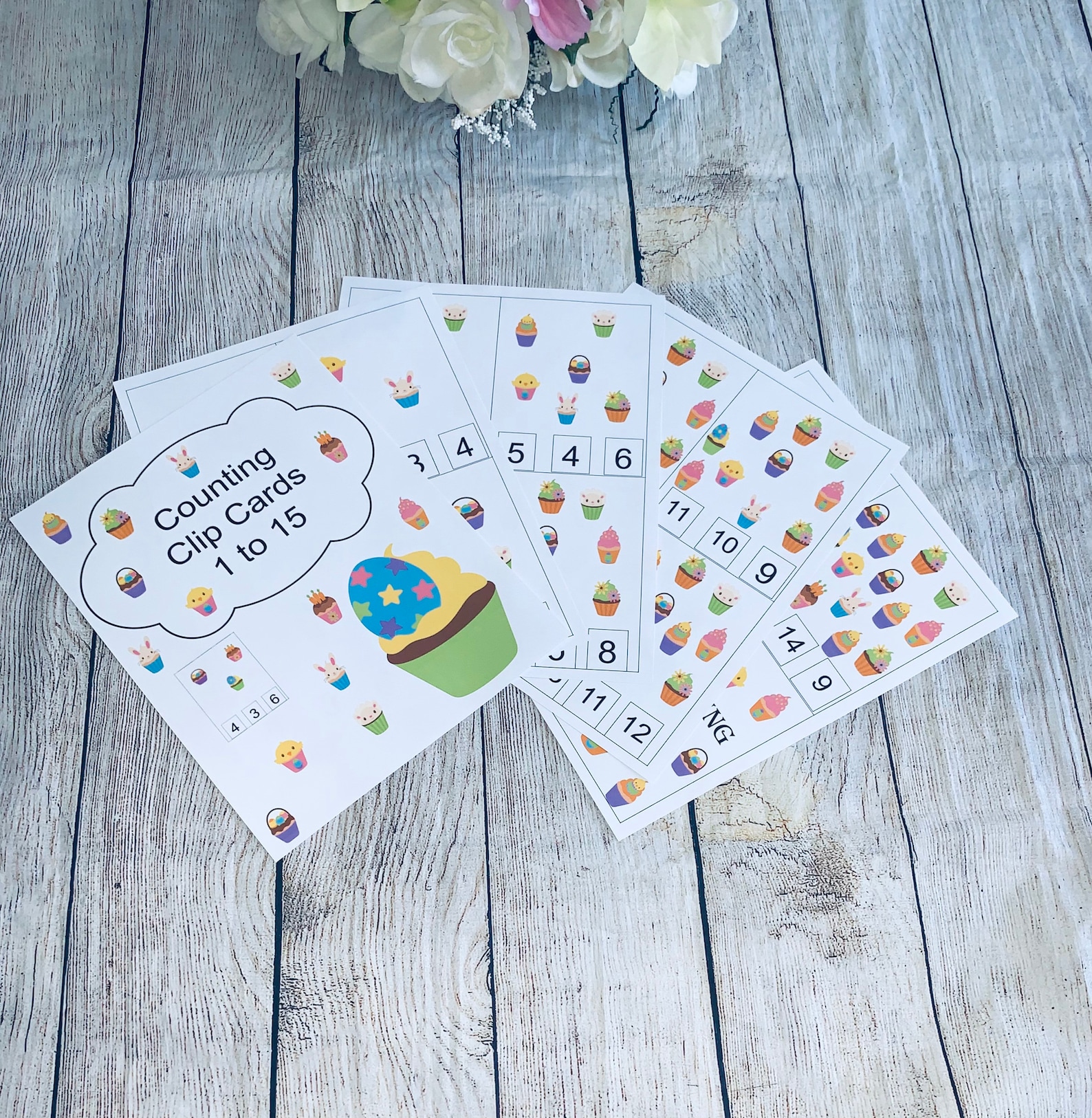 Easter Clip Flash Cards, Numbers 1 to 15 Recognition, Student ...