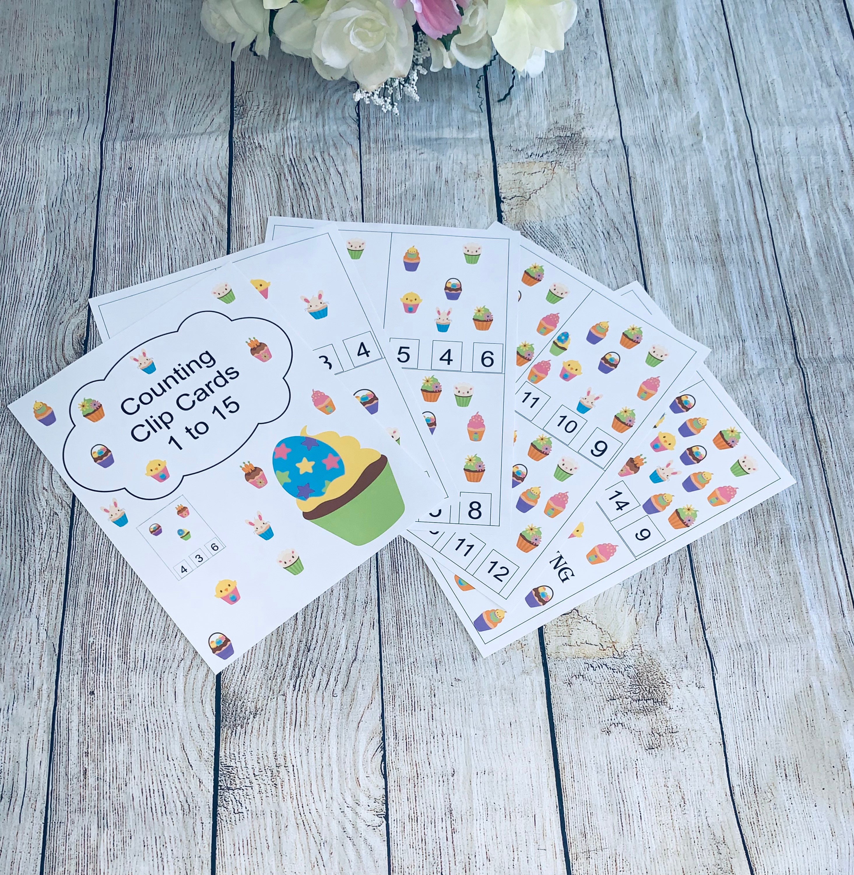 Easter Clip Flash Cards, Numbers 1 to 15 Recognition, Student ...